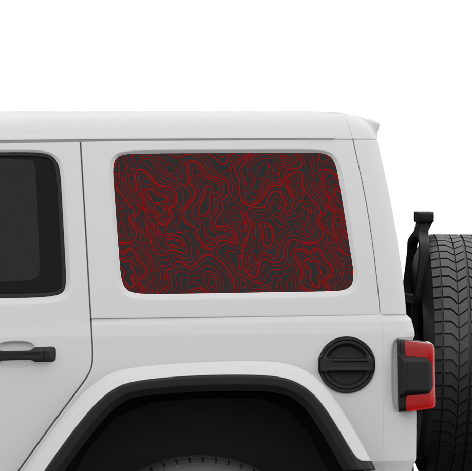 Topographic Window Graphic for Wrangler Hard Top | Set of 2 – Venture Tread